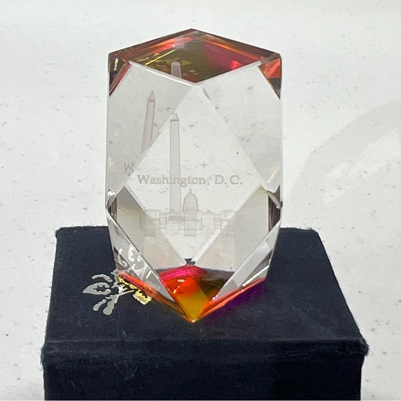 Accents | Washington Dc Laser Etched Crystal Cube Decor Colorful Base ...